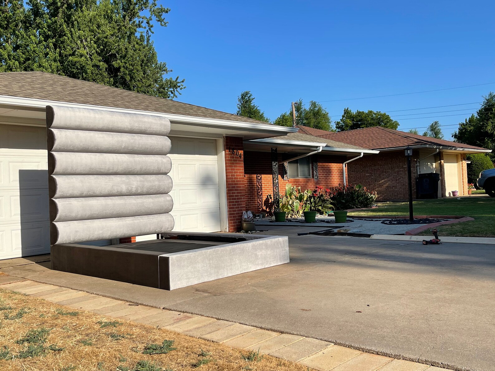 Modern Tall Bolster Style Bed Frame California King Queen Full - Etsy