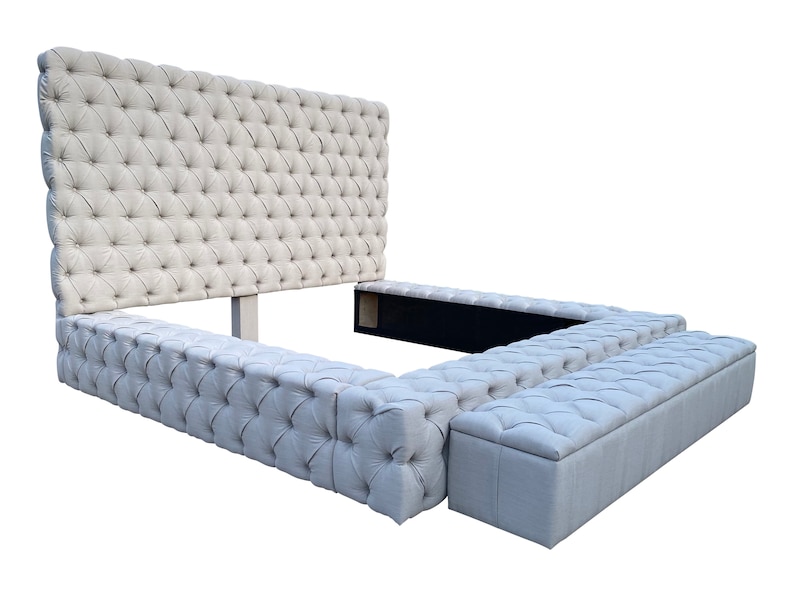 Wide Large Tufted Bed Frame Tufted Platform Bed Frame - Etsy