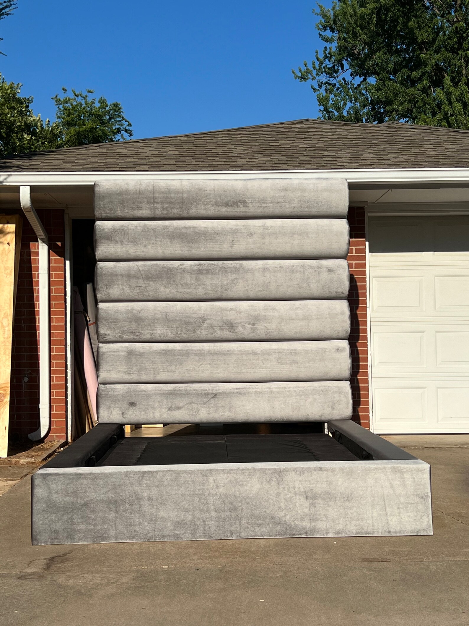 Modern Tall Bolster Style Bed Frame California King Queen Full - Etsy