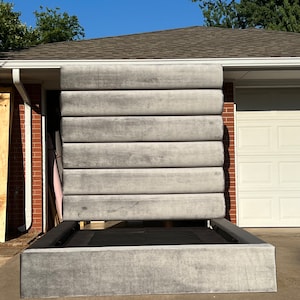 Modern Tall Bolster Style Bed Frame California King Queen Full Choose ...