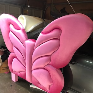 Girls Butterfly Headboard Pair Upholstered Twin Full Queen King Size ...