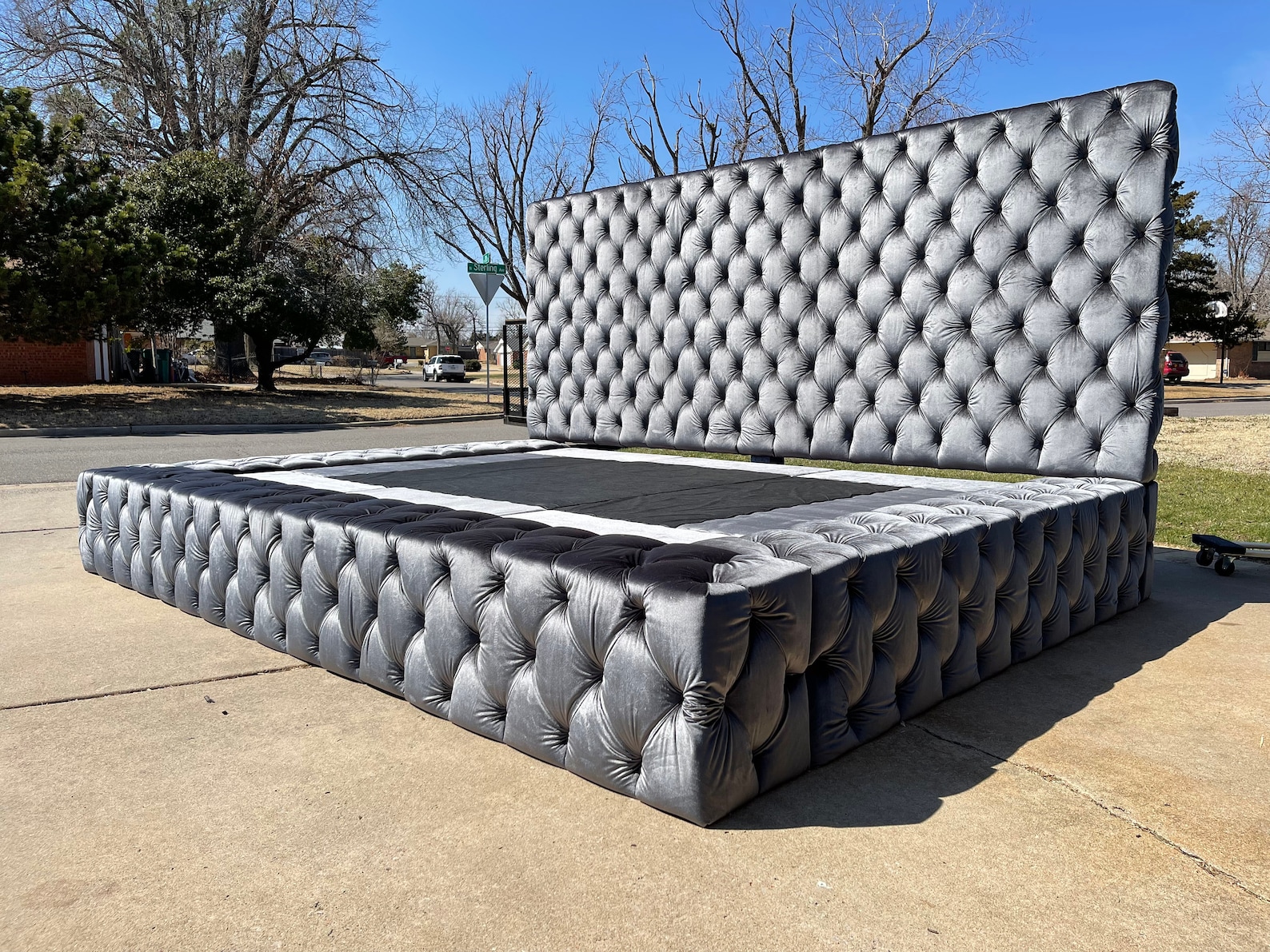 Extra Wide Tufted Platform Bed Frame: Custom Alaskan/ace Size - Etsy