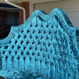 Round Bed Tufted Upholstered Bed French Shape Circular Platform Bed ...