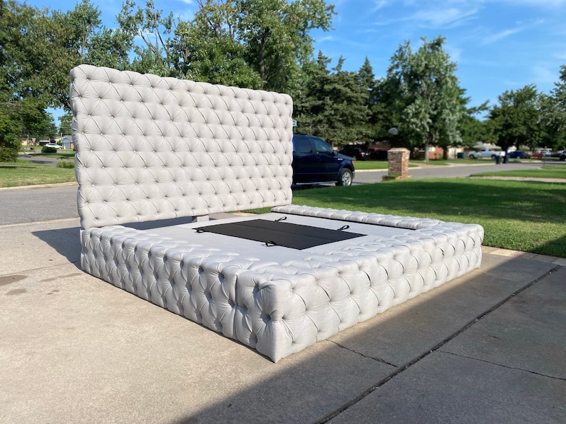 Wide Large Tufted Bed Frame Tufted Platform Bed Frame - Etsy