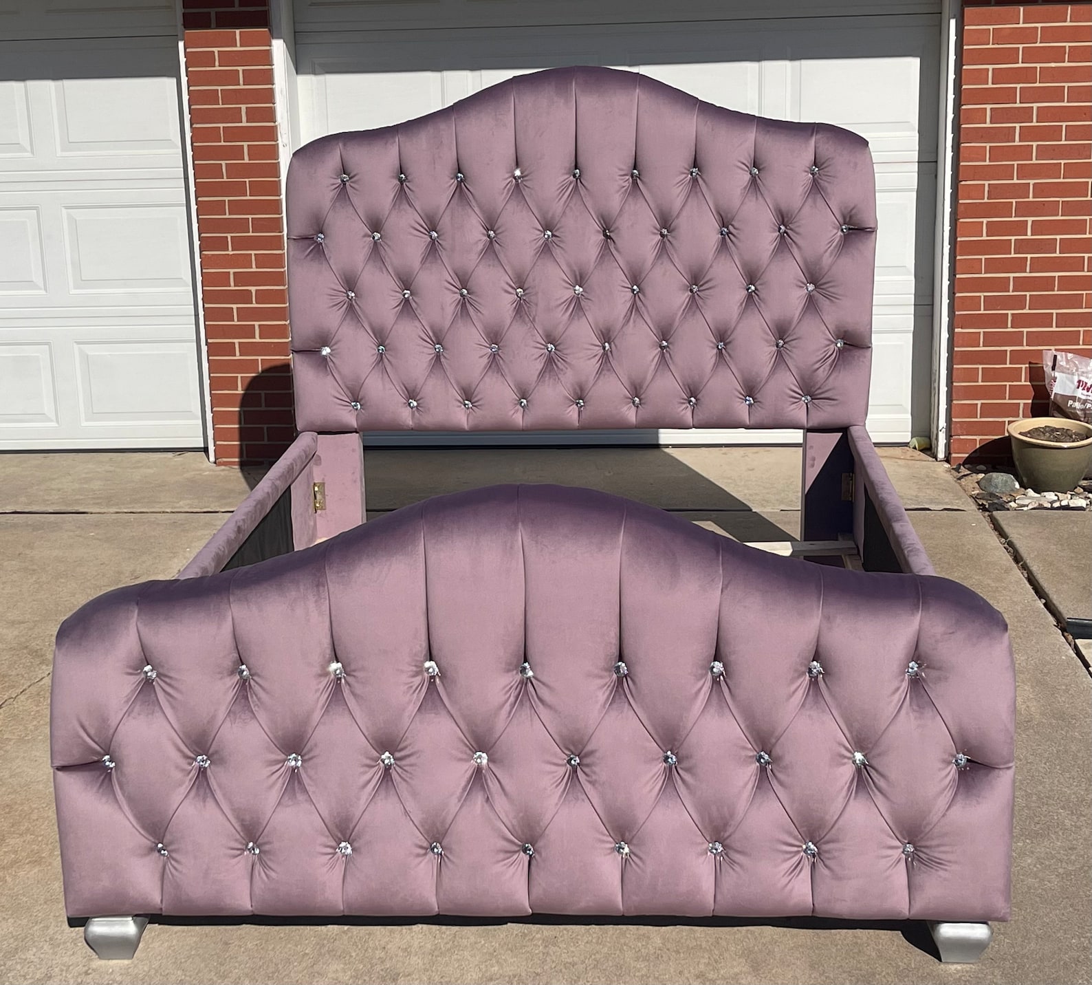 Custom Tufted Bed Tall Headboard Velvet Bed Frame Hand Tufted - Etsy