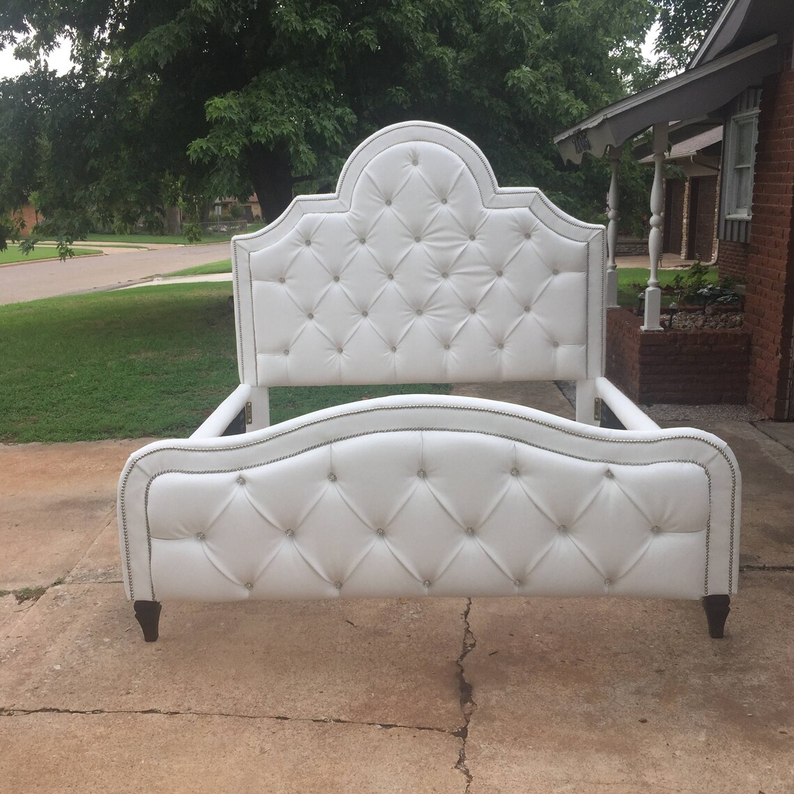 Tall Headboard Upholstered Bed Diamond Tufted Bed Frame | Etsy