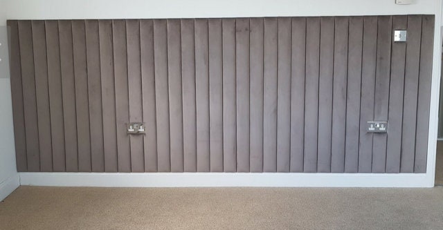 Upholstered Wall Panels Tiles Any Size Tufted Channel Vertical - Etsy