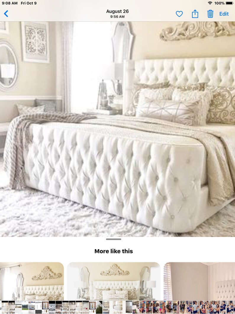 Glam Custom Bed Frame Crystal Band Button Bling Bespoke Tufted | Etsy