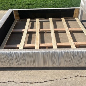 Tall Sunburst Upholstered Bed Frame: Channel Tufted, Custom Made - Etsy