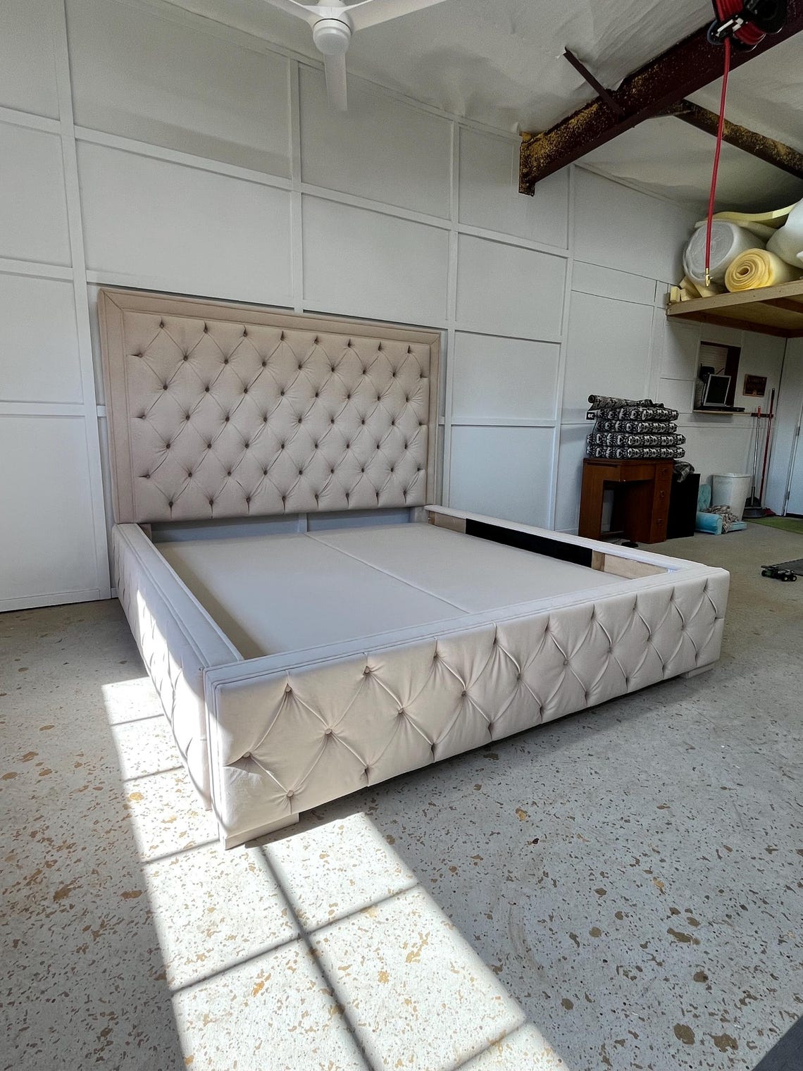 Tufted Velvet Platform Bed Frame: Luxe Custom Made King/queen/twin - Etsy