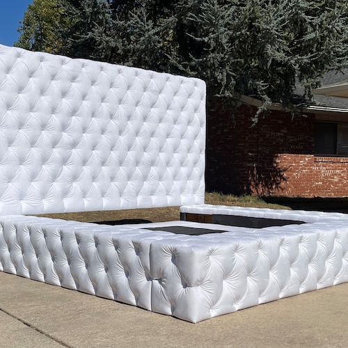 Tufted Platform Bed Frame Extra Wide Tall California King - Etsy