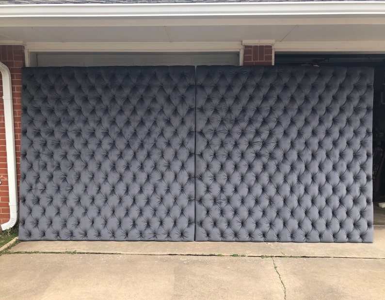 Custom Tufted Velvet Wall Panels: Extra Tall Upholstered Headboard - Etsy