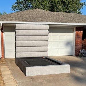 Modern Tall Bolster Style Bed Frame California King Queen Full Choose ...