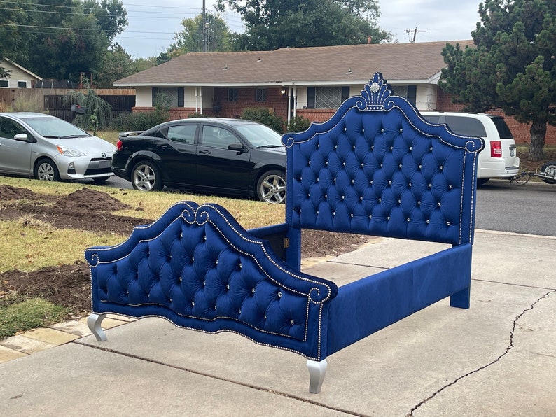 Crystal Tufted Bed Frame: Haute House Inspired, Velvet, Made to Order ...