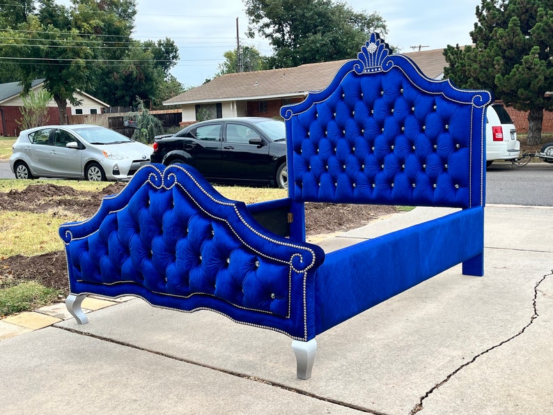Crystal Tufted Bed Frame: Haute House Inspired, Velvet, Made to Order ...