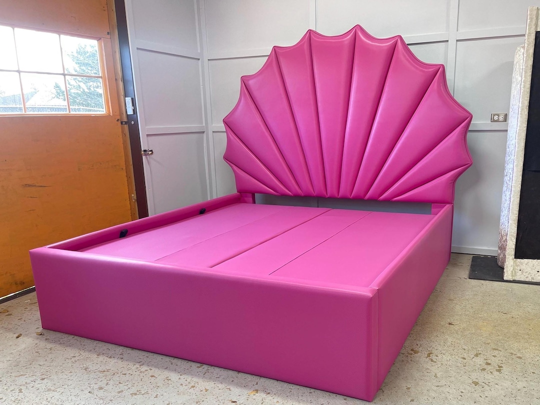 Custom Barbie Bed Frame: Tufted Velvet Clam Shell Headboard - Etsy