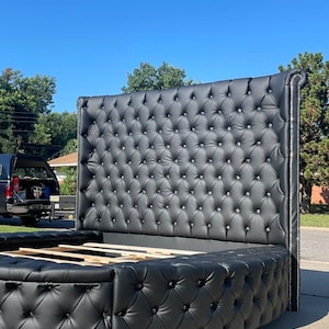 Round Bed Frame Tufted Custom California King Queen Full Twin Round Bed ...