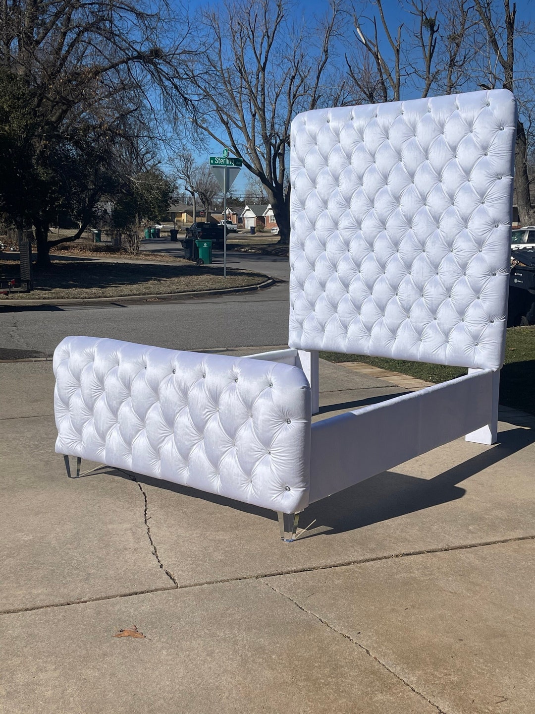 Extra tall velvet headboard store
