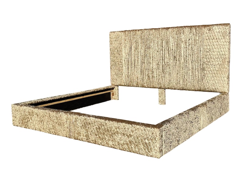 Family Bed Frame Oversized Platform Quilted Velvet Custom - Etsy