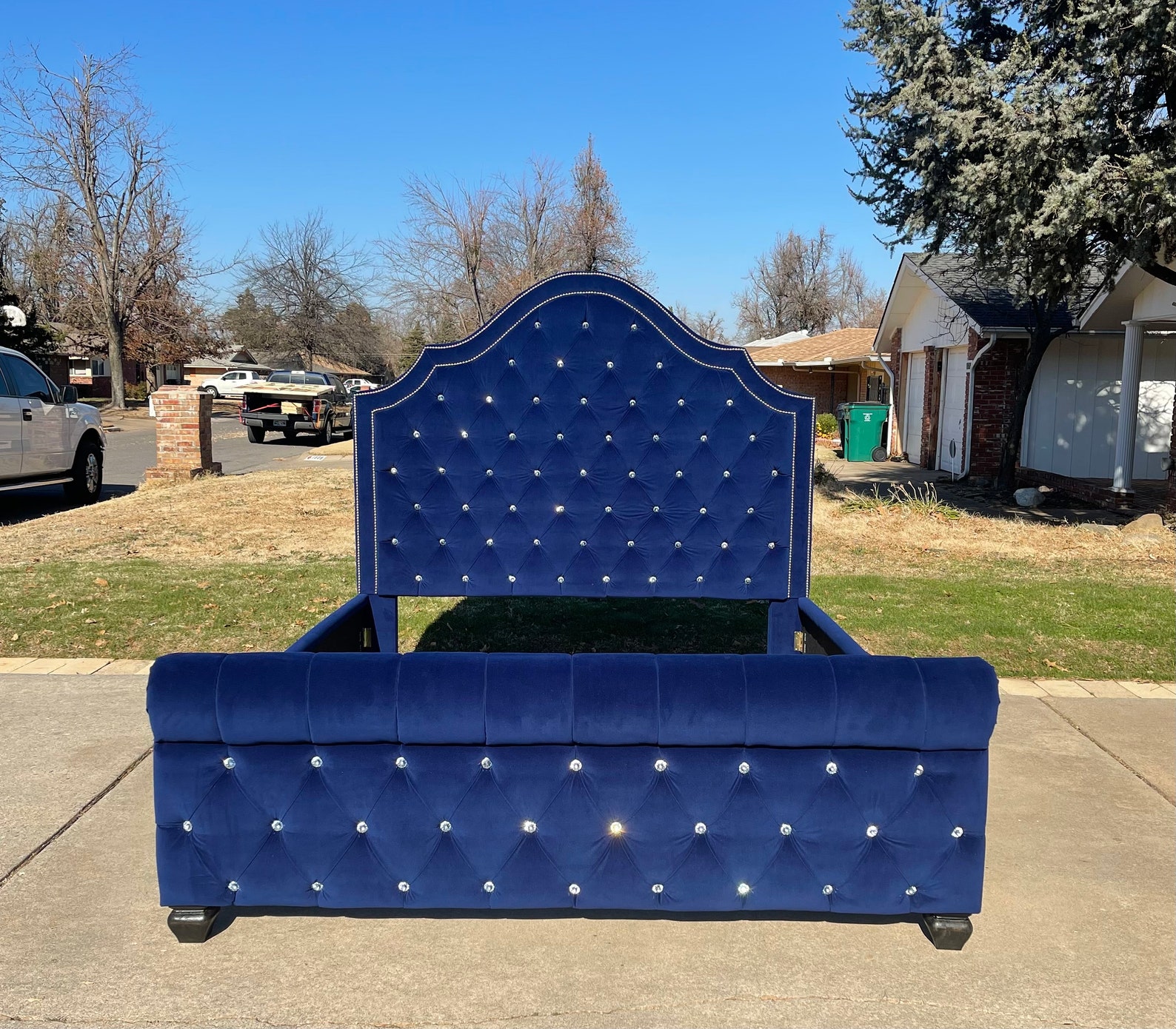 Tall Tufted Custom Headboard Sleigh Bed Frame Extra Tall - Etsy