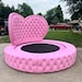 Heart Headboard Round Bed: Tufted Upholstered Platform, Custom Made - Etsy