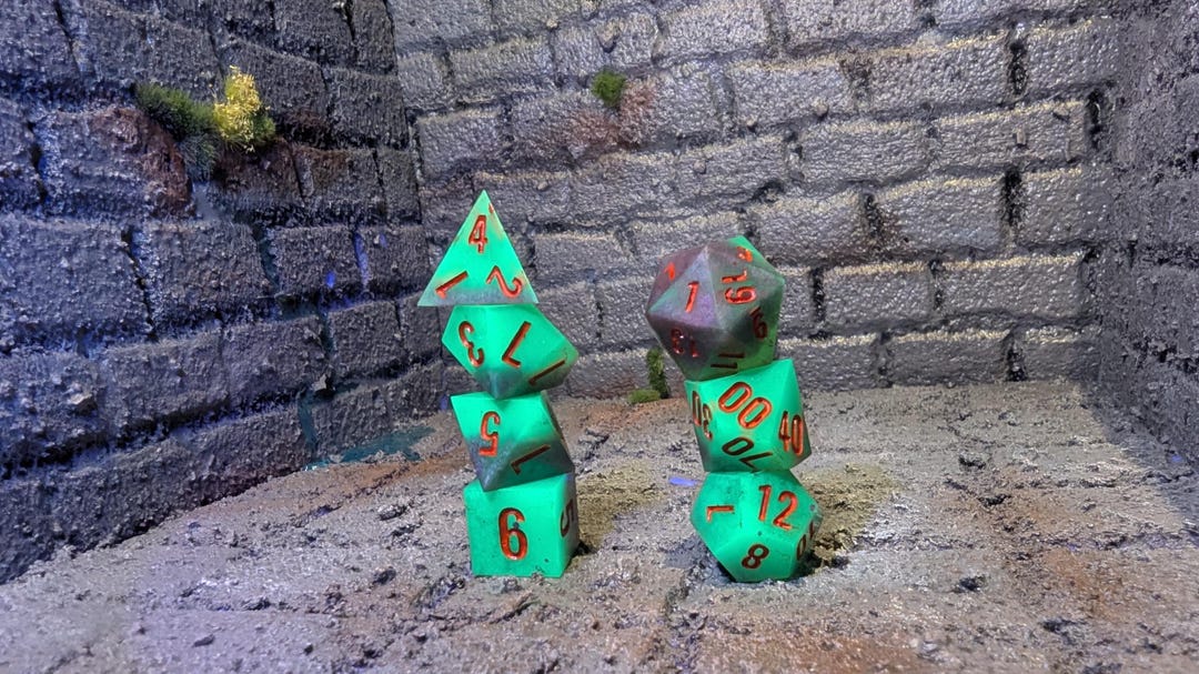 The Clown Prince of Dice - 7-piece Handmade Sharp Edge D&D Dice Set - Etsy