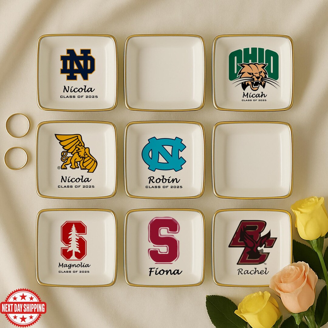 Custom Graduation Ring Dish, Custom University Logo Trinket ...