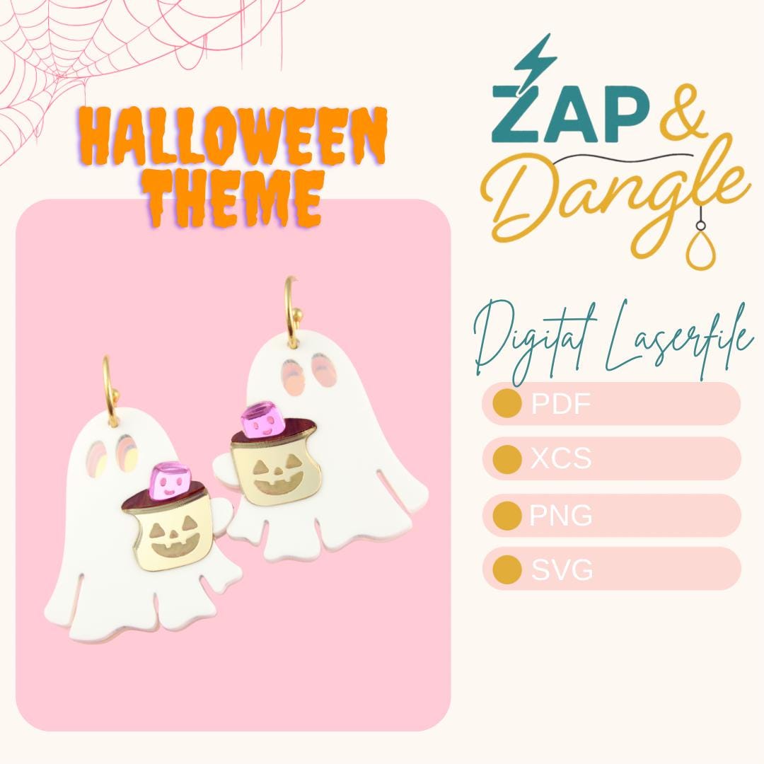 Ghost Earrings SVG Halloween Hot Chocolate Layered Glowforge Xtool ...