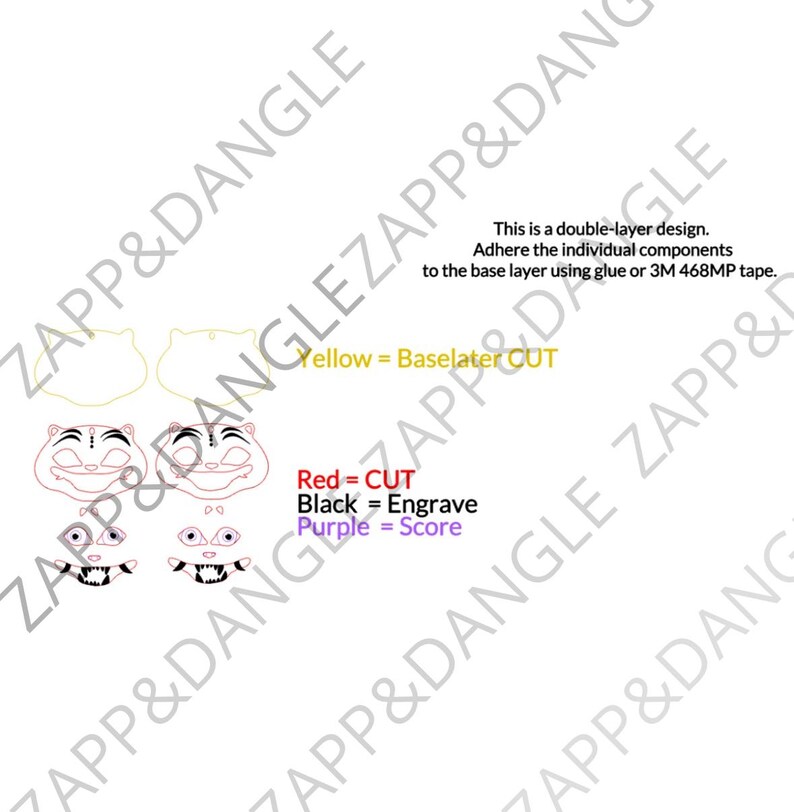 Kpop Demon Hunter Tiger Mask SVG Layered Design | Glowforge Xtool ...