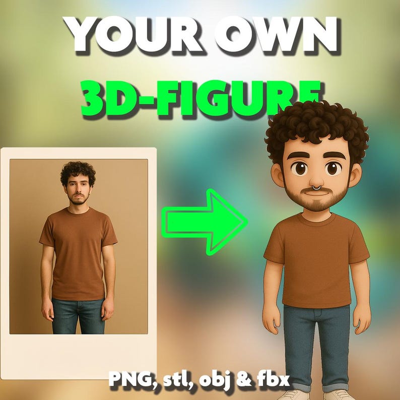 Custom 3D Cartoon Figure – Personalized Digital Model With Pose & Prop ...