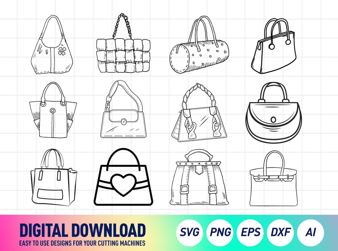 Handbags SVG\ Handbags Bundle SVG\ Purse SVG\ Hand Purse Svg\ Fashion ...