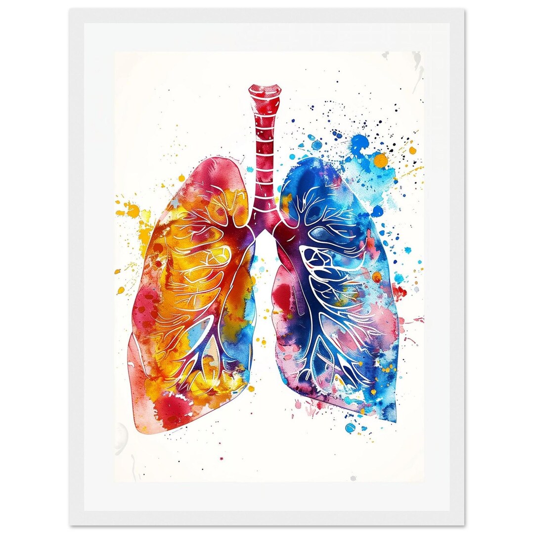 Colorful Lungs Wall Art – Abstract Anatomy Poster | Framed Medical ...