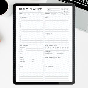 Daily Planner Printable PDF | To-do List, Goals, Gratitude, Wellness ...