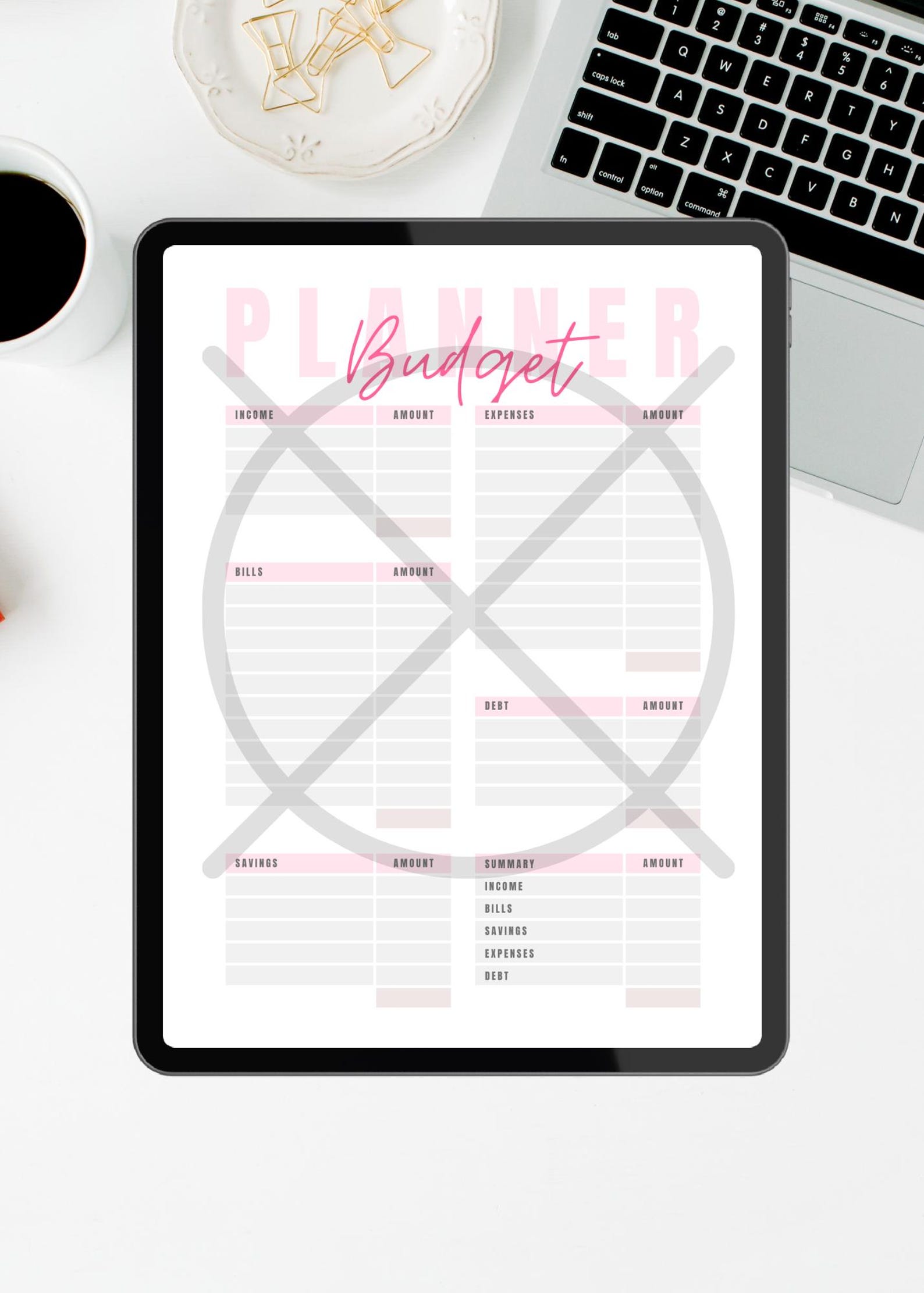 Pink Budget Planner Printable PDF for Women | Monthly Finance Tracker ...