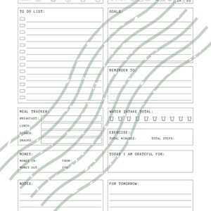 Daily Planner Printable PDF | To-do List, Goals, Gratitude, Wellness ...