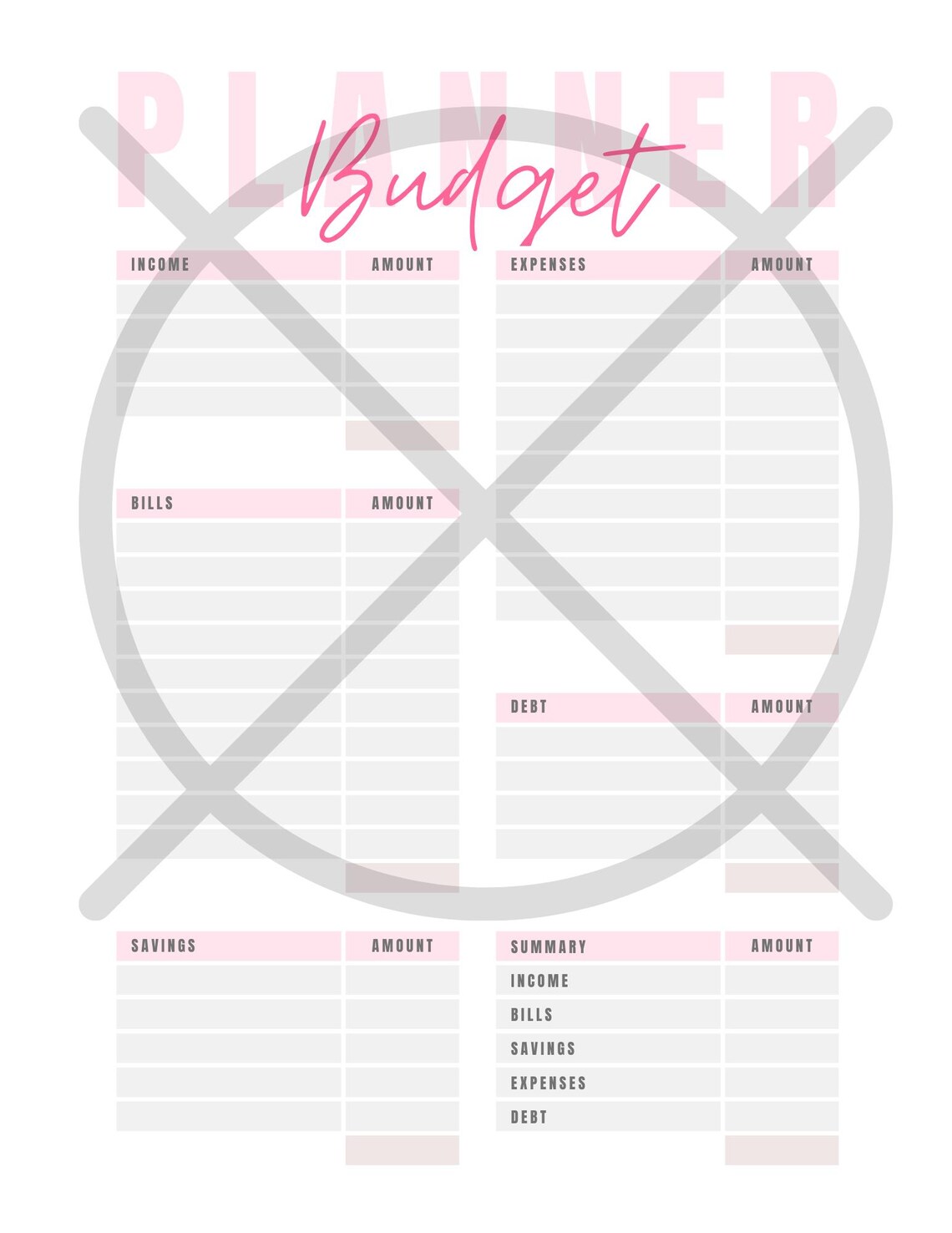 Pink Budget Planner Printable PDF for Women | Monthly Finance Tracker ...
