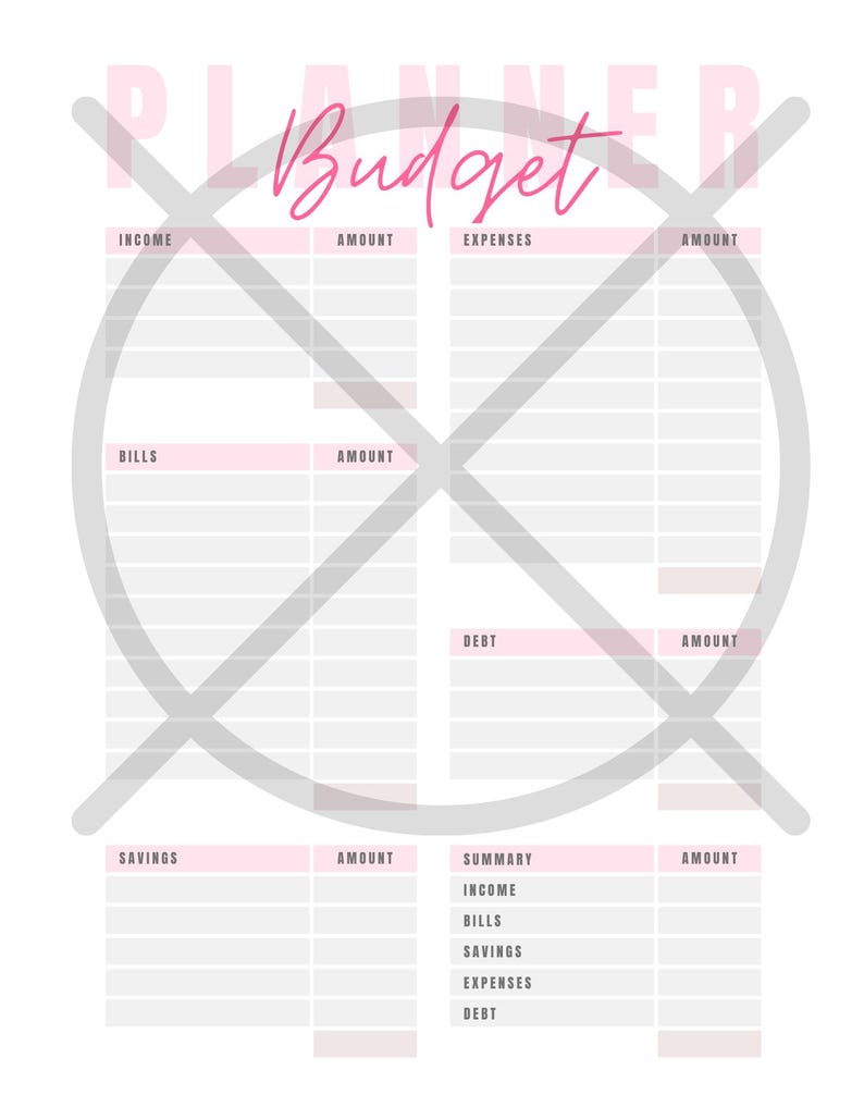 Pink Budget Planner Printable PDF for Women | Monthly Finance Tracker ...