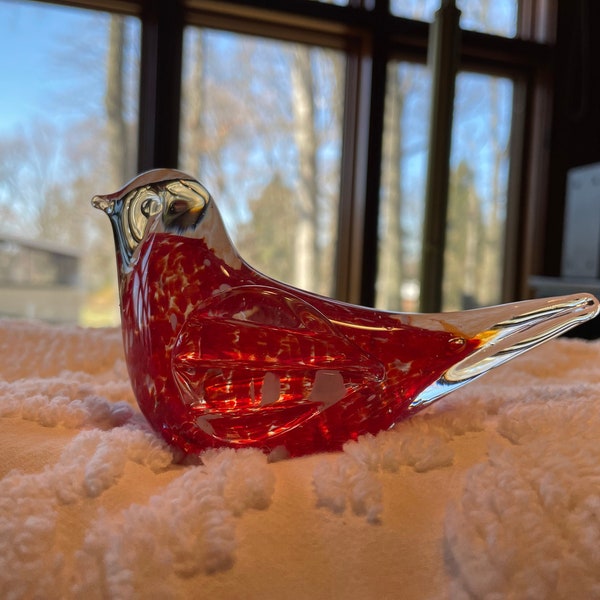 Glass Blown Cardinal Figurine - Etsy