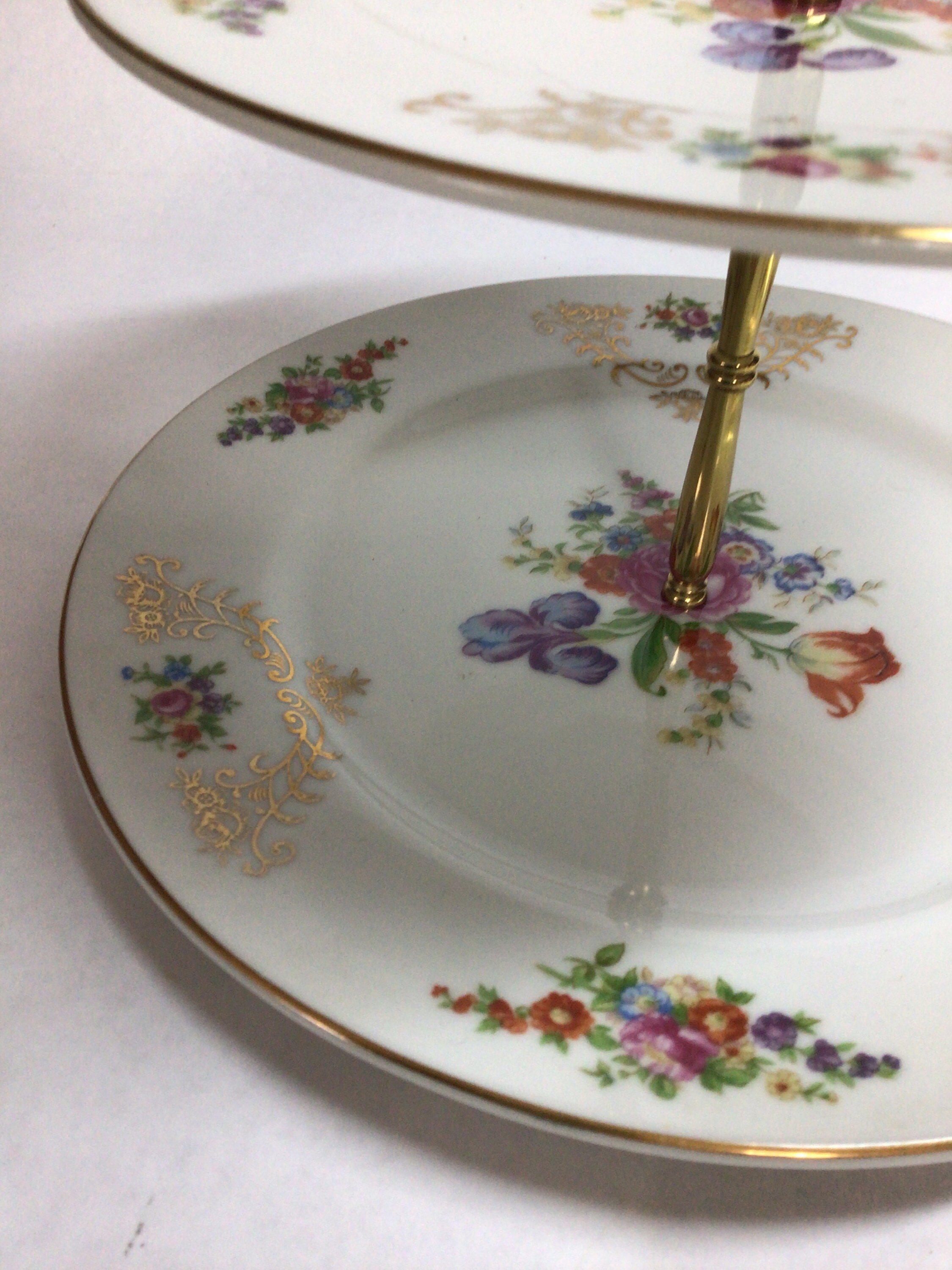 Two Tier Dessert Cupcake Scone Stand Floral Vintage Cottage - Etsy