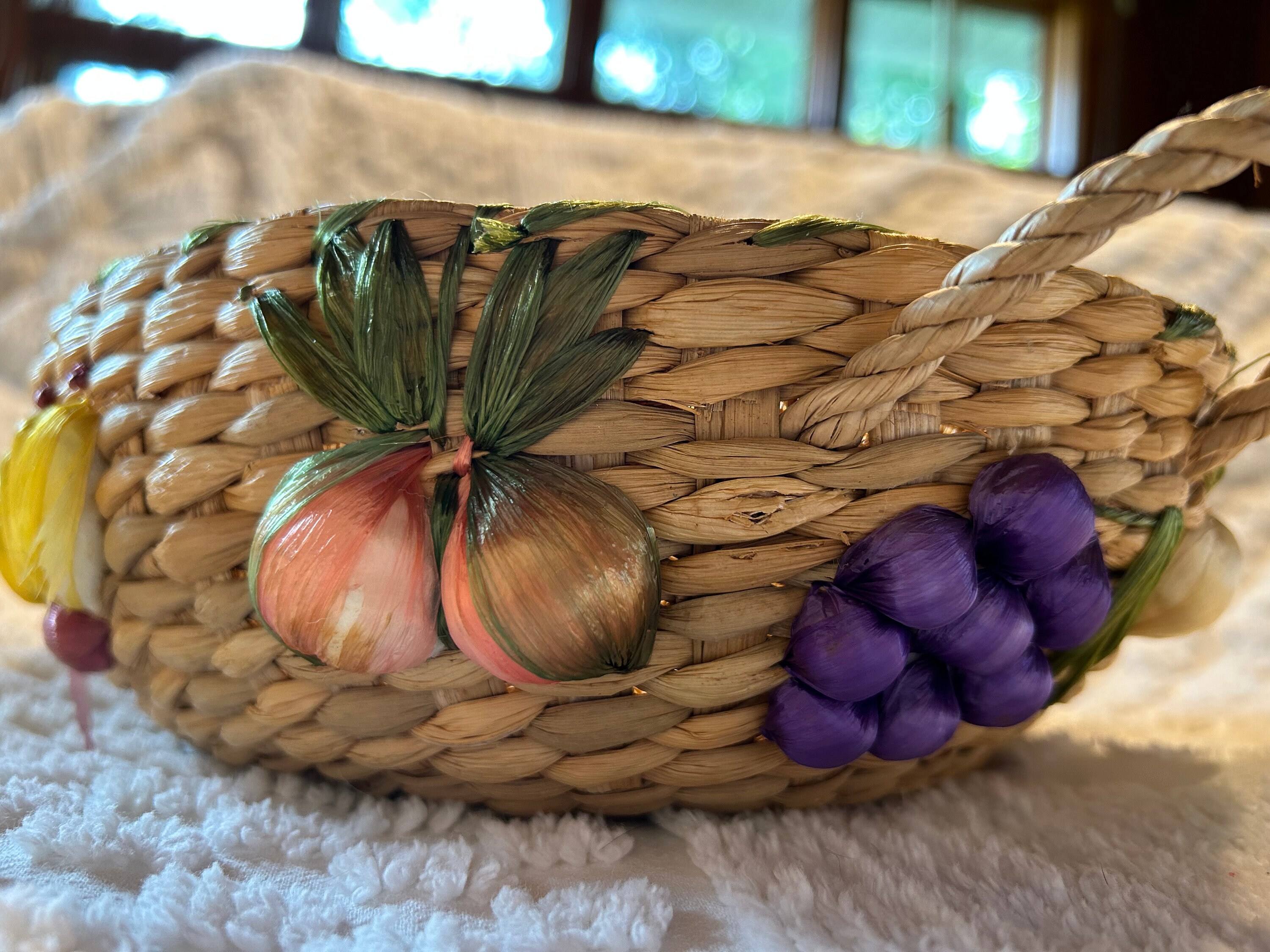 Basket Raffia Straw Fruit and Vegetable Vintage Décor Kitchen - Etsy
