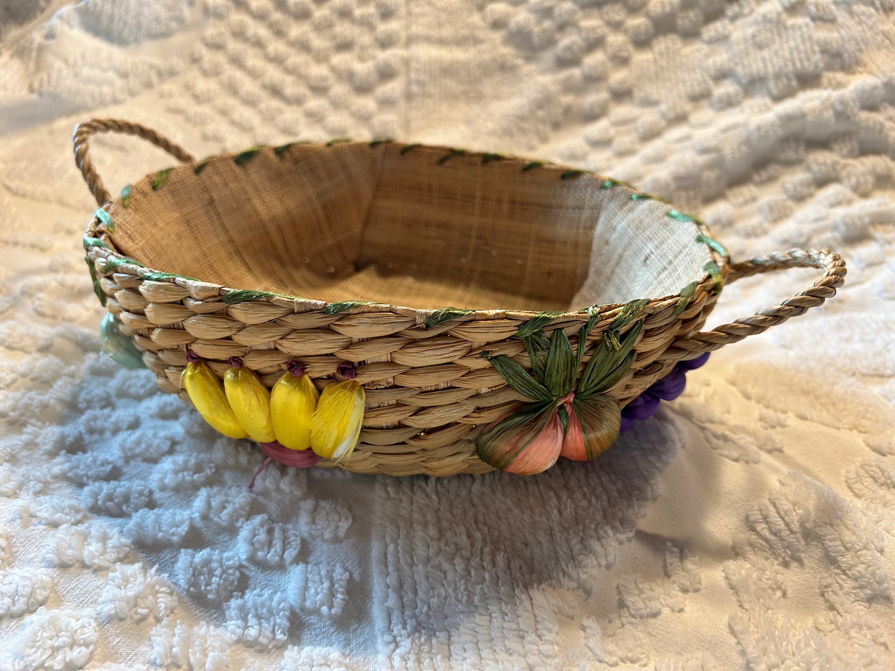 Basket Raffia Straw Fruit and Vegetable Vintage Décor Kitchen - Etsy