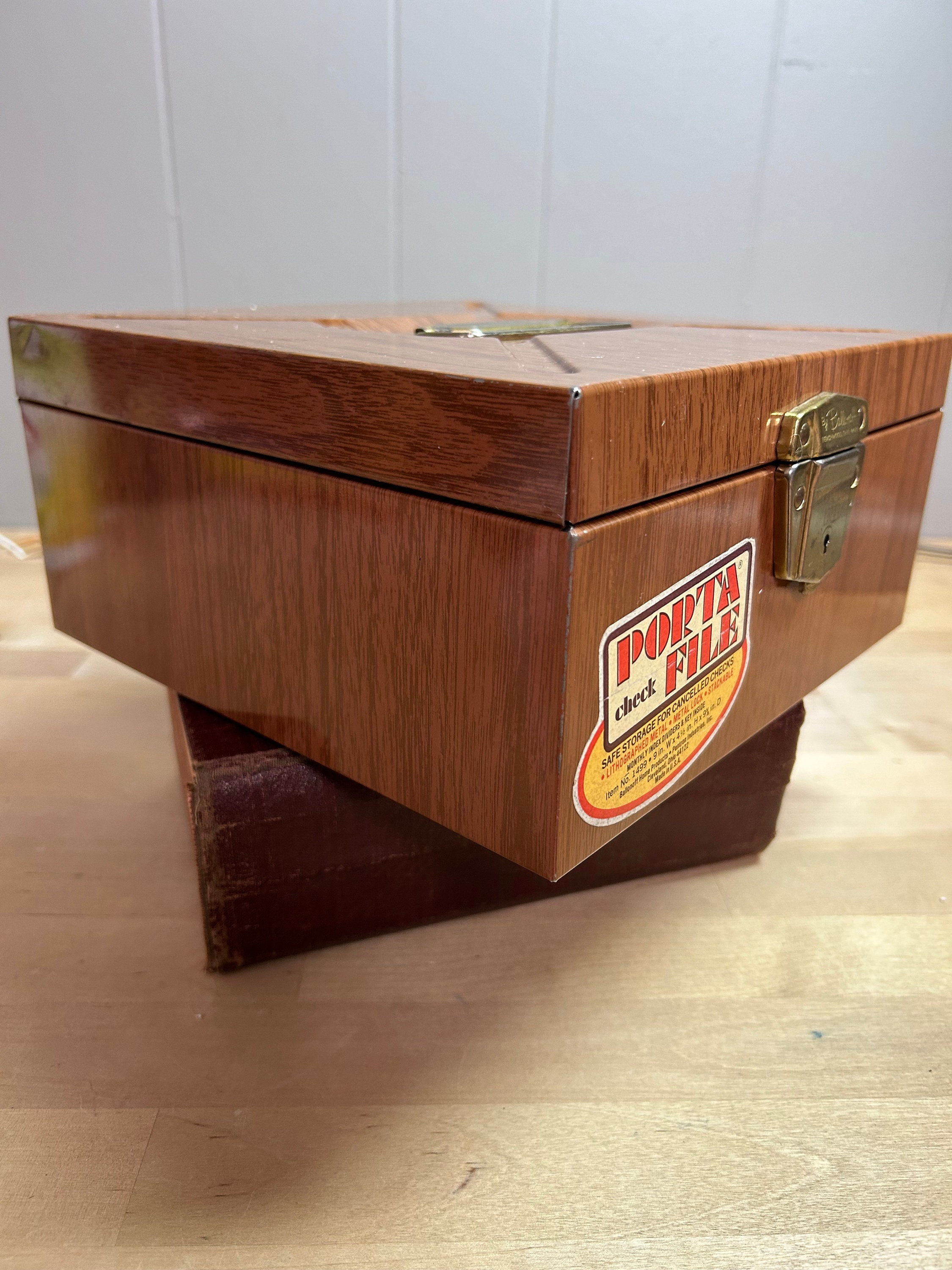 Vintage Metal File Lock Box Check Porta With Key Made in USA - Etsy
