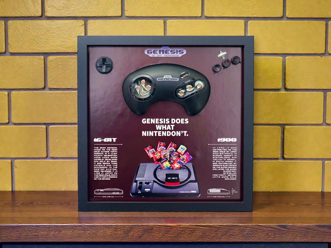 Framed Sega Genesis Disassembled Controller Wall Art, Decor for Game ...
