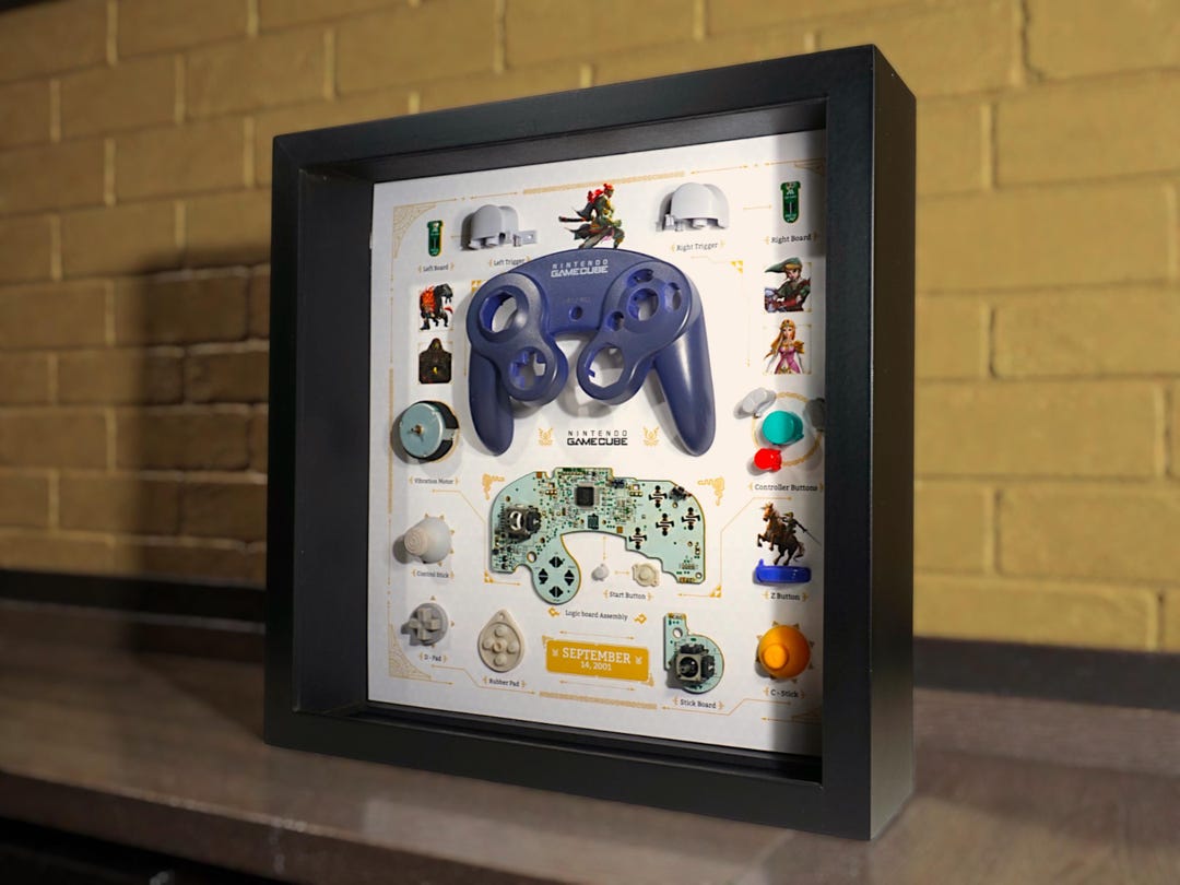 Framed Gamecube Disassembled Controller Wall Art, Gaming Decor - Etsy