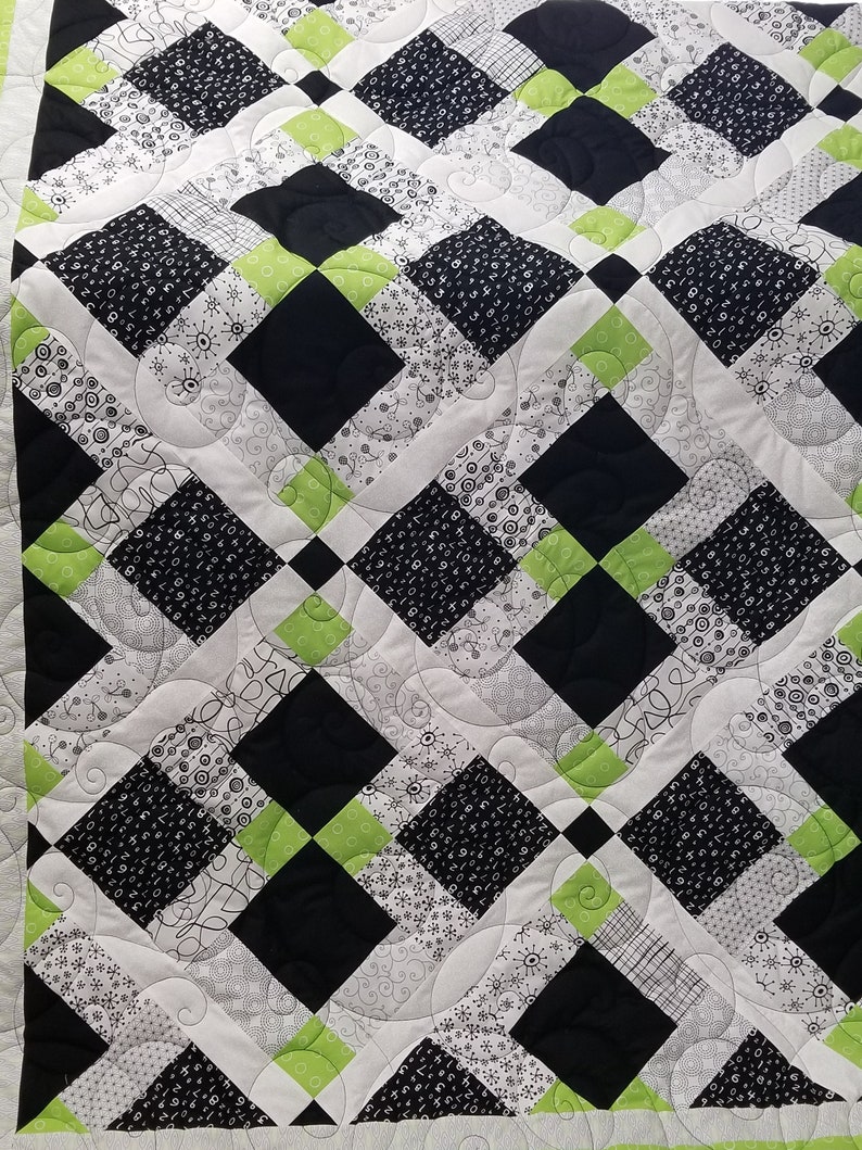 Throw/lap Size Quilt Pattern; Finished Size 70 X 70, Red, Black and ...