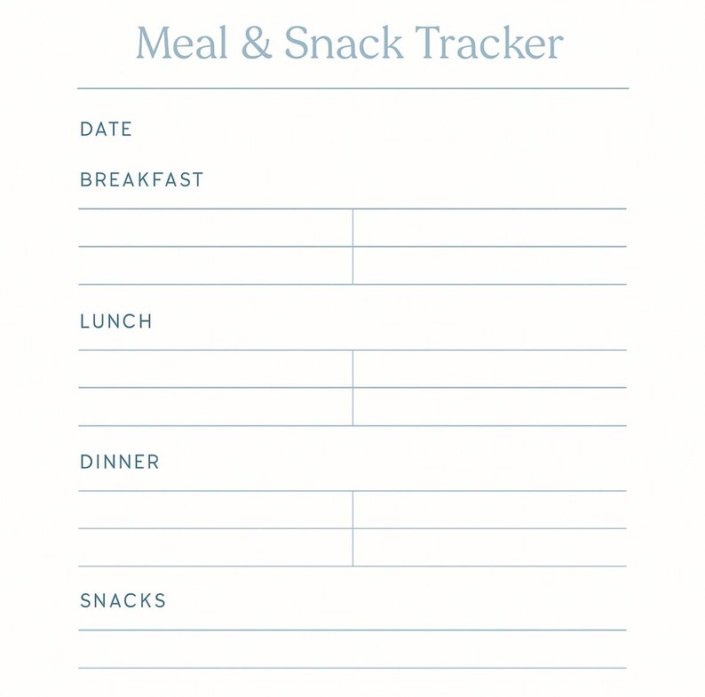 Meal and Snack Tracker - Etsy