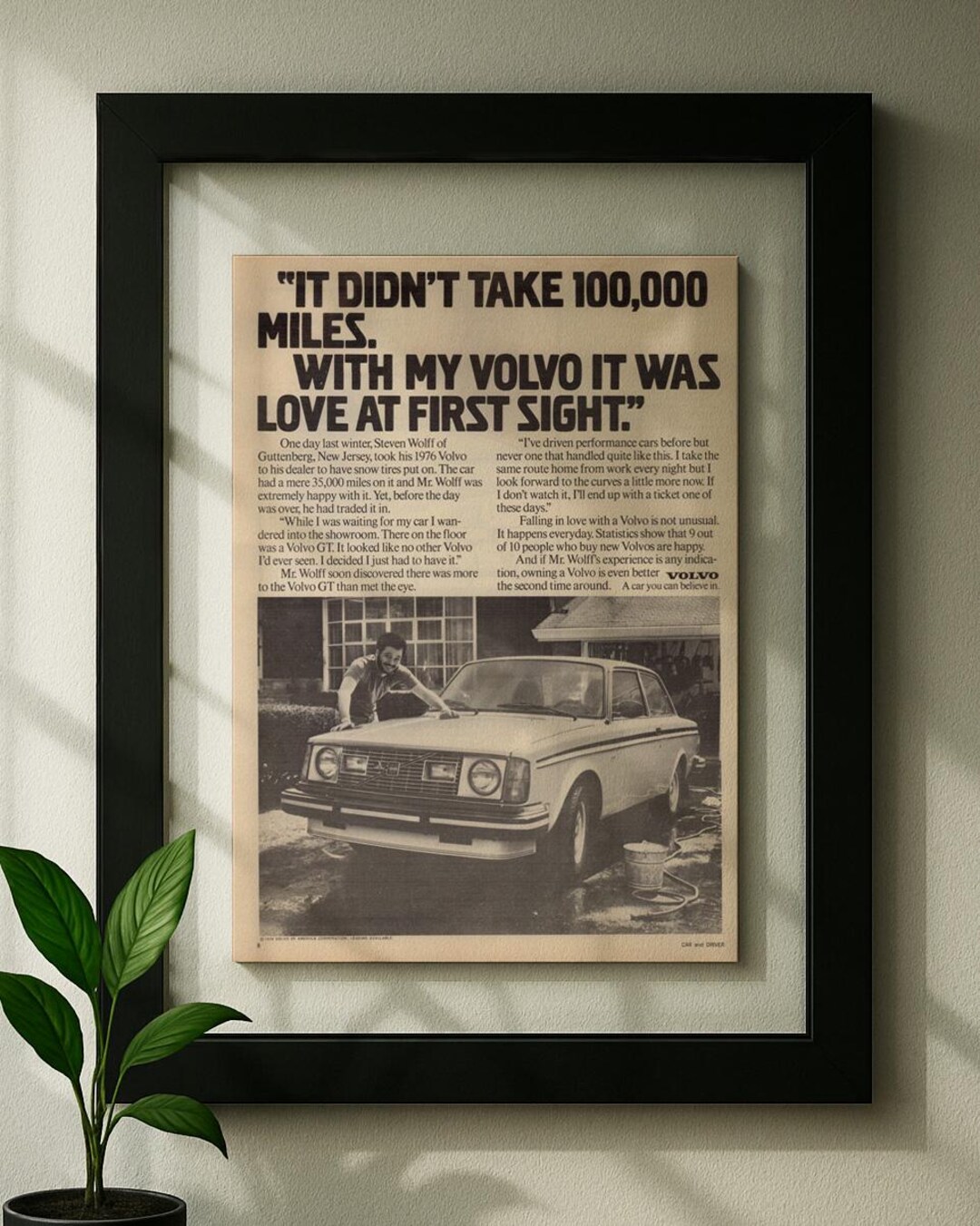 Floating Frame Volvo GT Original Advertisement Magazine Print Wall ...