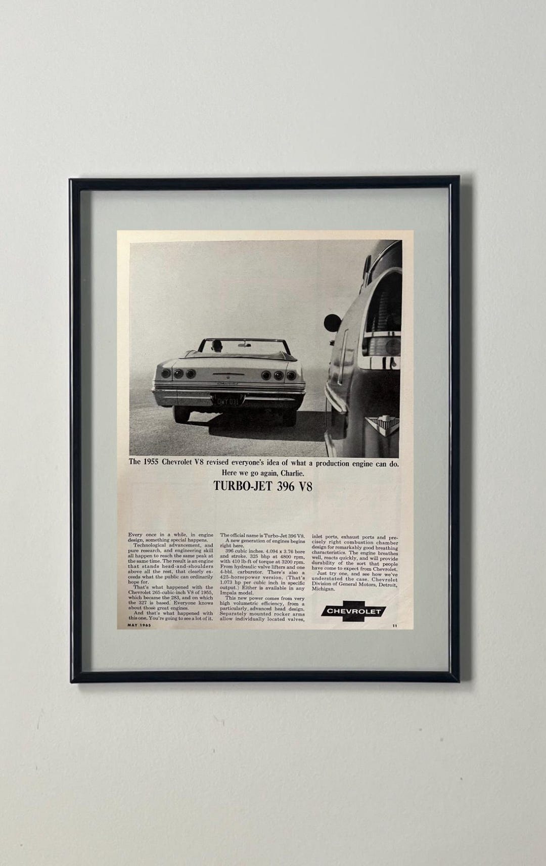 Floating Frame Chevrolet Impala Original Advertisement Magazine Print ...