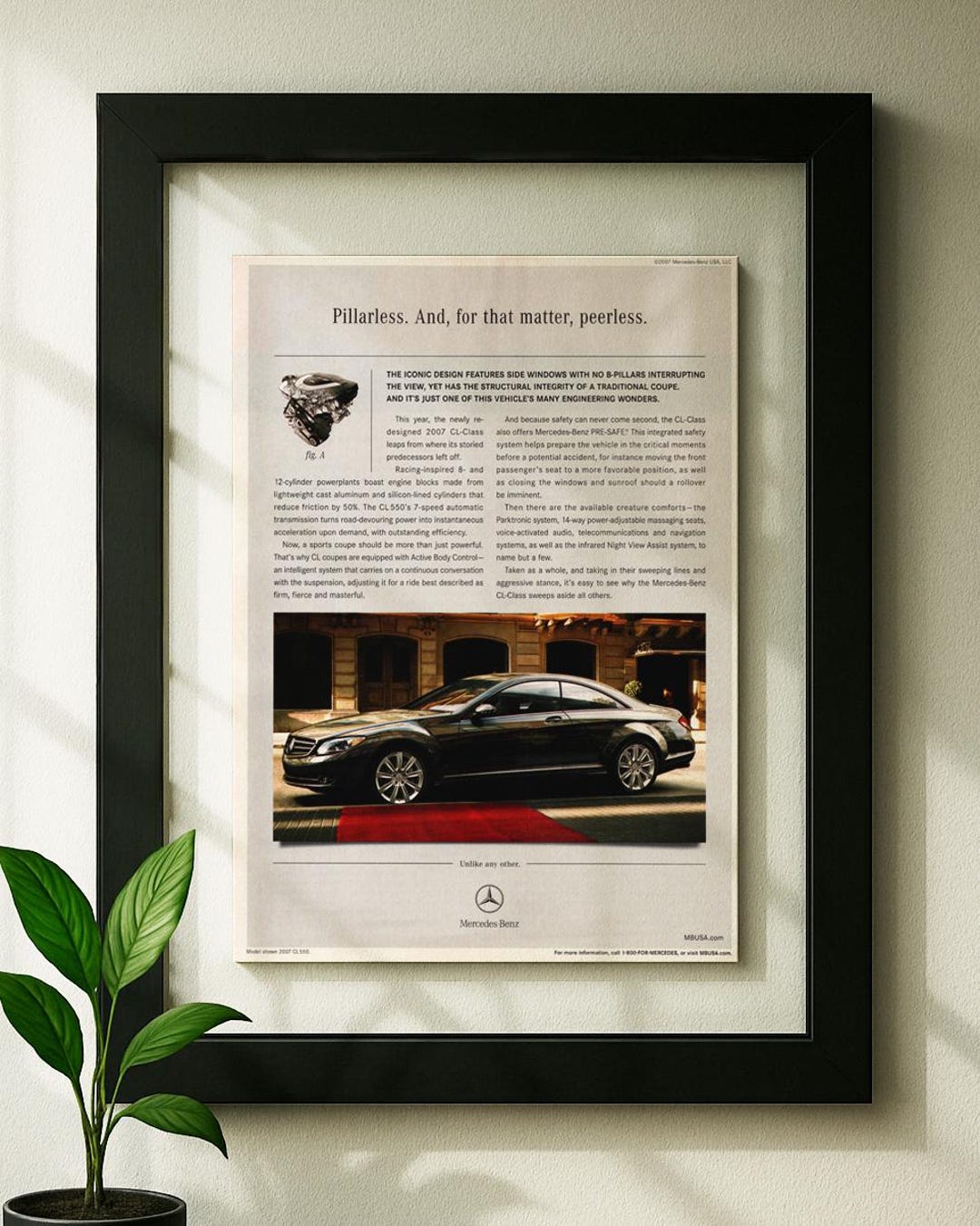 Floating Frame Mercedes-benz CL 550 Original Advertisement Magazine ...