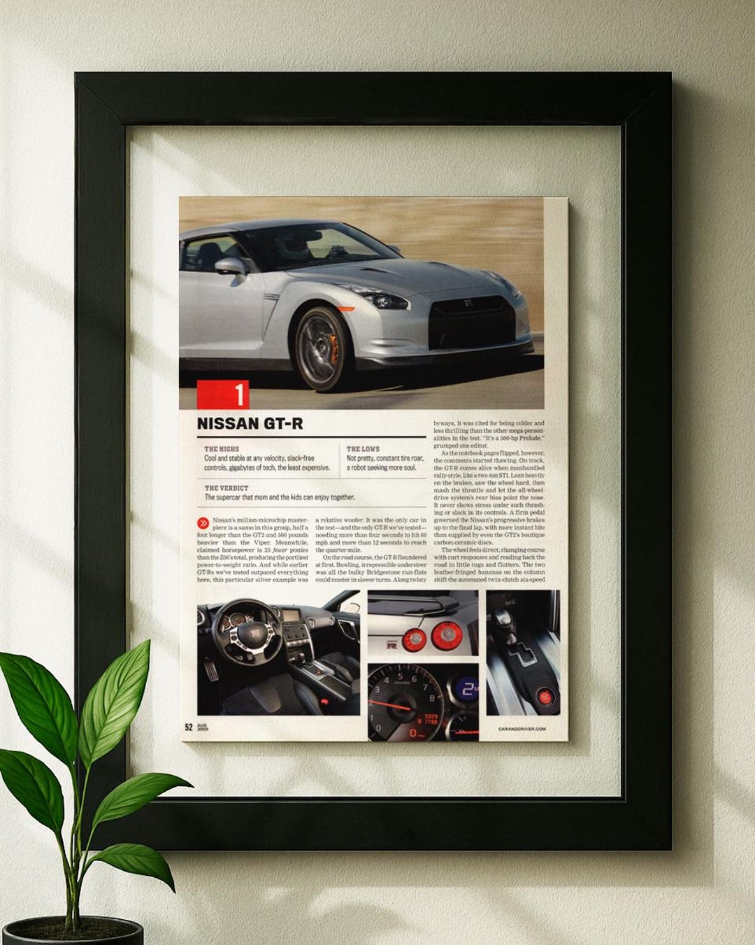 Floating Frame Nissan GTR R35 Original Advertisement Magazine Print ...